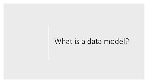 Data Modeling and Databases II - online presentation