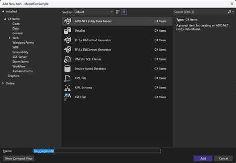 Entity Framework 3 1 With Net Console Model First