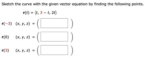 Solved Sketch The Curve With The Given Vector Equation By Chegg Com
