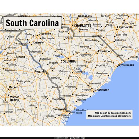 Scalablemaps Vector Map Of South Carolina Gmap Smaller Scale Map Theme