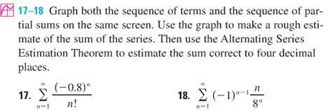 Solved 17 18 Graph Both The Sequence Of Terms And The