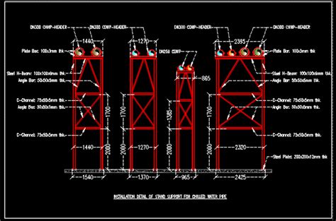 Installation Detail Of Stand Support For Mandp Water Pipe Mepengineerings
