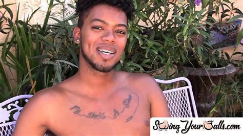 Youthful Black Person Flaunts His Balls And Jerks Off Performance