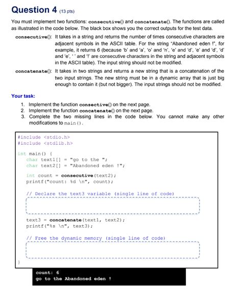 Solved Question 4 13 Pts You Must Implement Two Functions