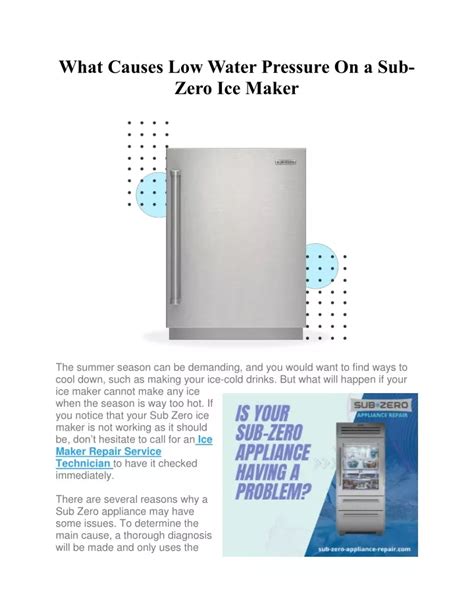 Ppt What Causes Low Water Pressure On A Sub Zero Ice Maker Powerpoint