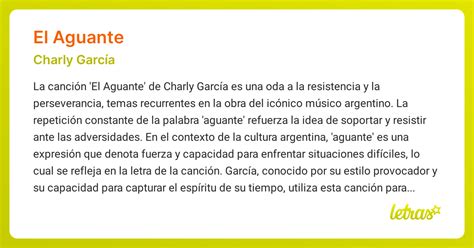 Significado De La Canción El Aguante Charly García Letrascom