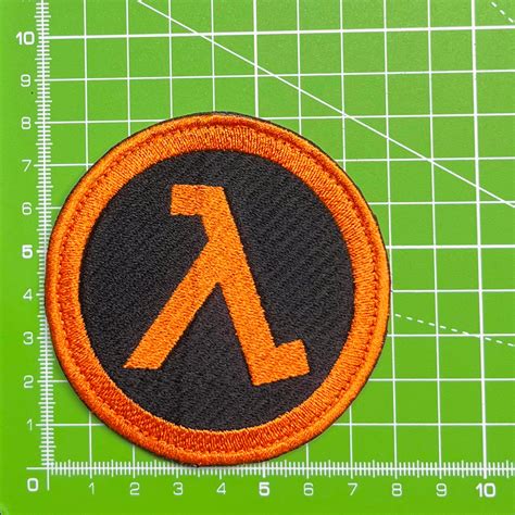 Lambda Half Life Inspired Patch 8 X 8 Cm 31 × 31 In Embroidered