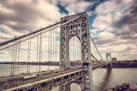 George Washington Bridge On The Hudson River Stock Image Image Of