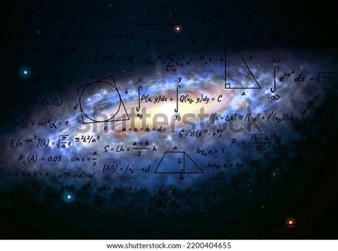 Illustration Basic Physics Mathematics Formulas Galaxy Stock