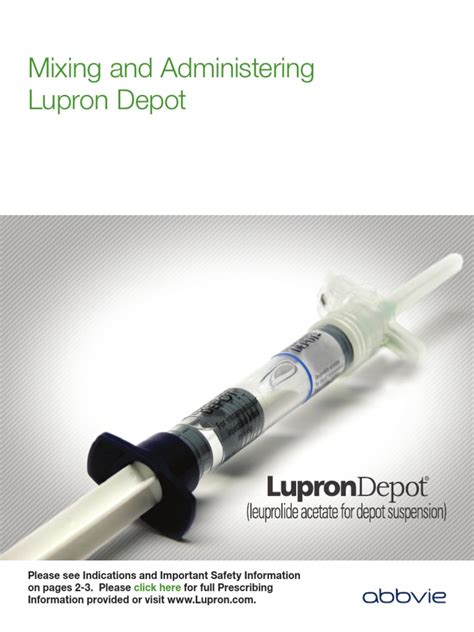 Lupron Administration Instructions Injection Medicine Low Density Lipoprotein