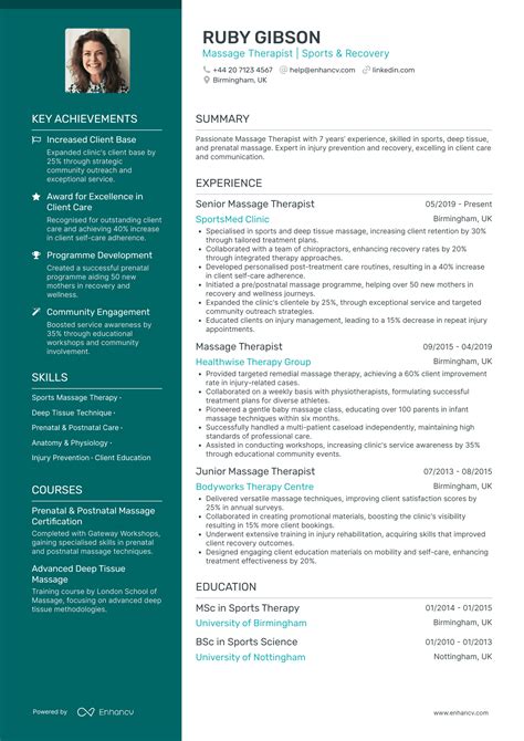 Massage Therapist Cv Examples And Guide For 2026 Massage Therapist Cv Examples And Guide For 2026