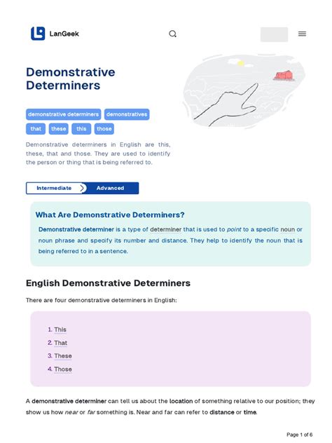 Demonstrative Determiners 1 Pdf Grammatical Number Pronoun