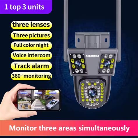 Triple Lens Cctv Wifi Camera Audio Video Recorder Asleesha