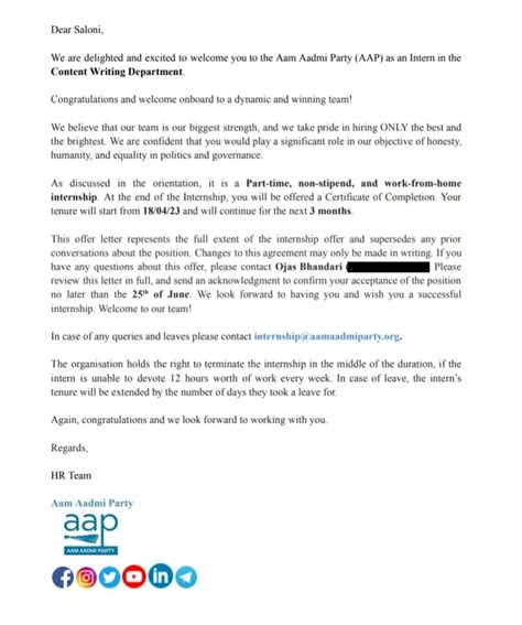 Saloni Naagar On Linkedin Contentwriting Intern Firstinternhip Aap Aamaadmiparty