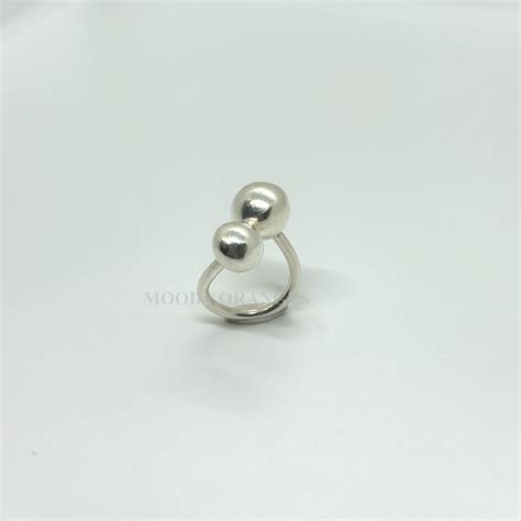 925 Silver Big Small Silver Ring Moody Oranges