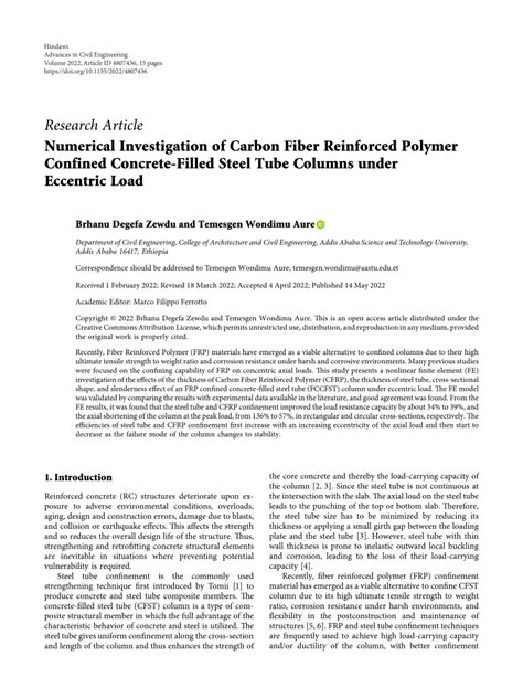 Pdf Numerical Investigation Of Carbon Fiber Reinforced Polymer Confined Concrete Filled Steel