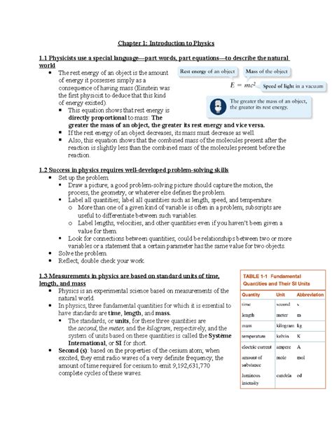 Physics 1 Chapter 1 Notes Chapter 1 Introduction To Physics 1