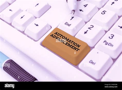 Text Sign Showing Automation Advancement Word Written On Growth Use Of Control Systems For