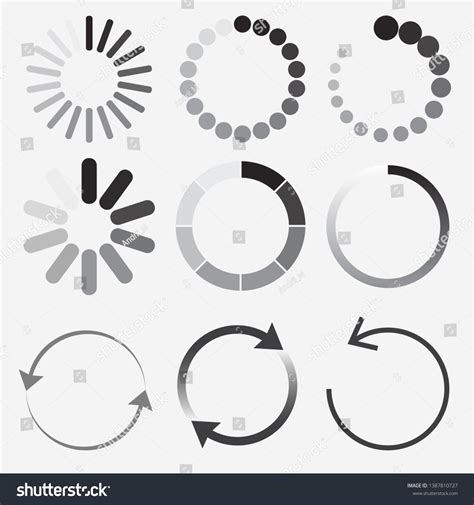 Loading Status Icons Round Progress Bar Vector Có Sẵn Miễn Phí Bản