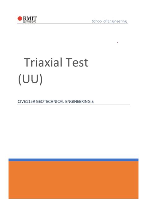 Sample Lab Report Triaxial Test Uu Cive1159 Geotechnical Engineering 3 School Of Engineering