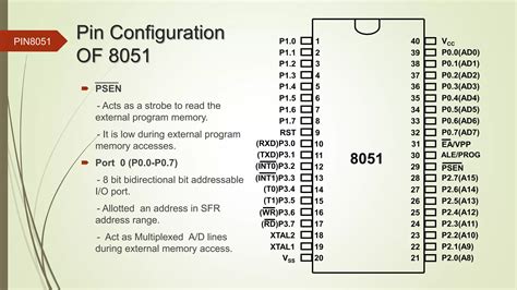 MICROCONTROLLER 8051- Architecture & Pin Configuration | PPTX