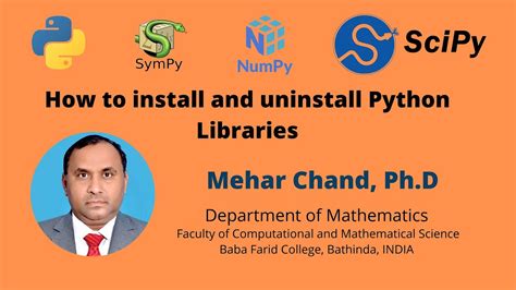 Lecture 8 How To Install And Uninstall Python Libraries Youtube