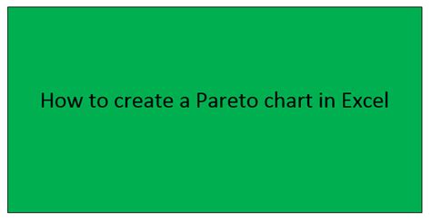 Tutorial On How To Create A Pareto Chart In Excel Basic Excel Tutorial