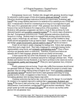 ACT English Parallelism Practice By Top Secret Worksheets TpT