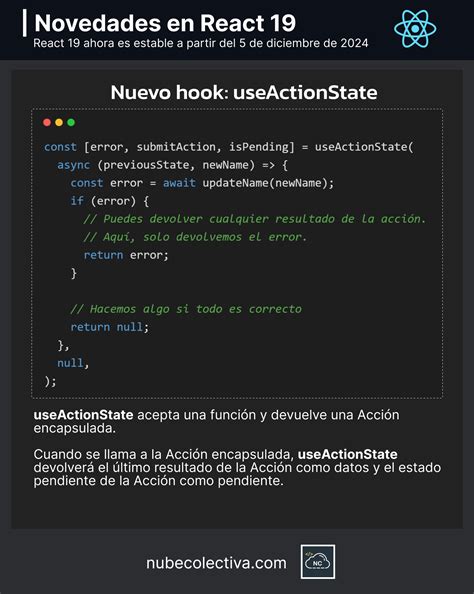 Nuevo Hook Useactionstate En React 19 Nube Colectiva Productos Y