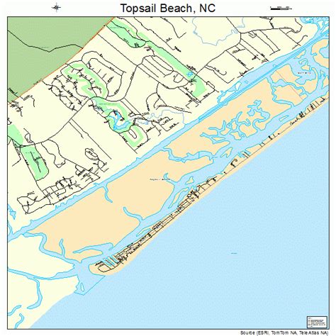 Topsail Beach North Carolina Street Map 3768040