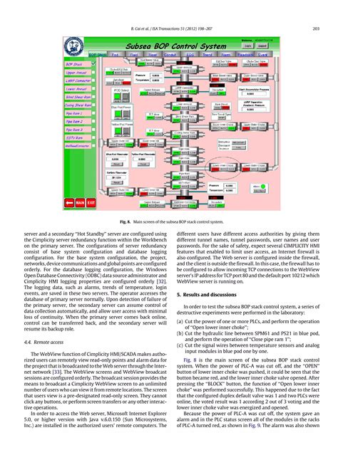 Development Of An Automatic Subsea Blowout Preventer Stack Control System Using Plc Based Scada