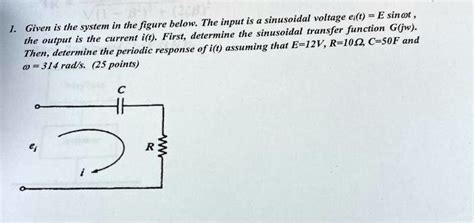Given is the system in the figure below The input is a sinusoidal voltage e t E sin ωt