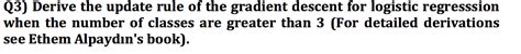 Solved Derive The Update Rule Of The Gradient Descent For