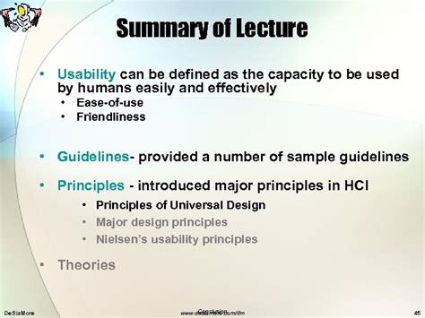 Usability Guidelines Principles Theories Lecture 4 De