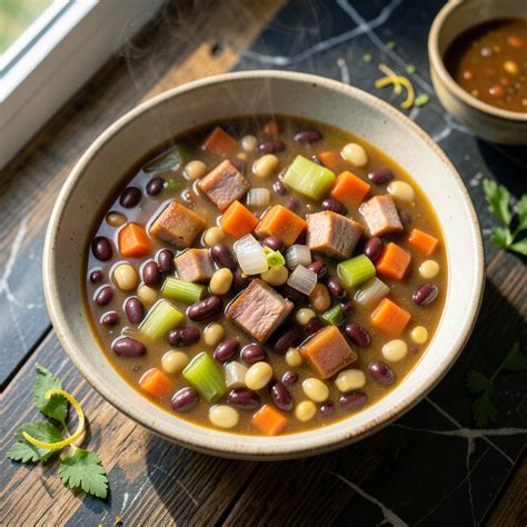 Honey Baked Ham And Mixed Bean Soup Recipe Hearty Comfort In A Bowl