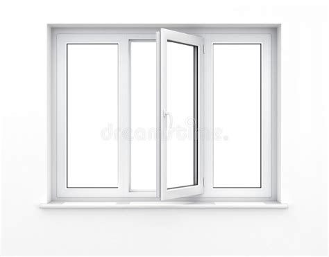 New Opened Plastic Glass Window Frame Isolated Stock Illustration