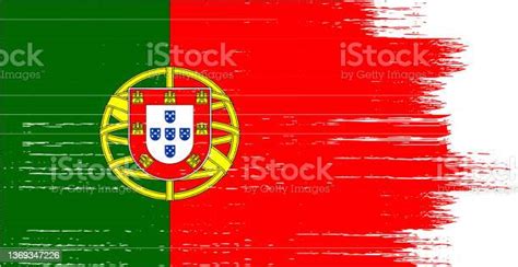 Png 또는 투명 한 배경에 격리 브러시 페인트 질감 포르투갈 플래그 포르투갈의 상징 배너에 대 한 템플릿 홍보 디자인 비즈니스 일치 국가 포스터 벡터 일러스트 포르투갈