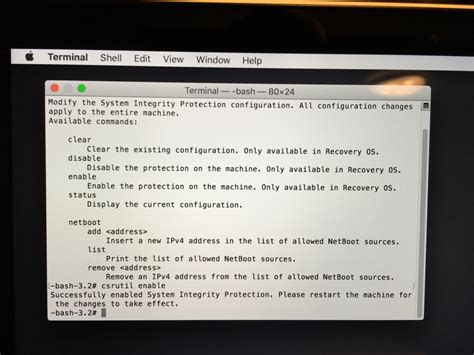 mac os x el capitan how to manage sip system integrity protection