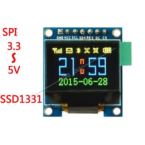 65k color oled display 3 3v 5v serial spi small lcm module ssd1331 for