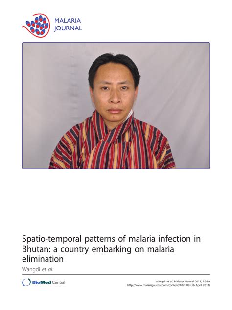 Pdf Spatio Temporal Patterns Of Malaria Infection In Bhutan A