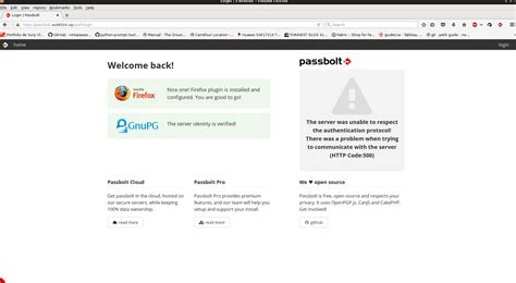 login issue with passbolt 1 5 1rc2 on firefox 45 9 debian · issue 92