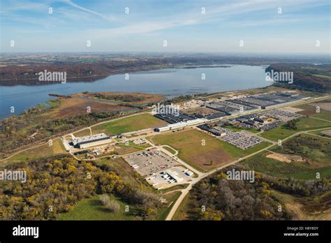 Aerial View Of John Deeres Dubuque Iowa Manufacturing Facility Along