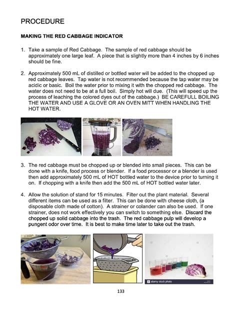 Solved Procedure Making The Red Cabbage Indicator 1 Take A