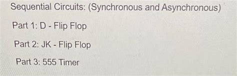 Solved Sequential Circuits Synchronous And Asynchronous