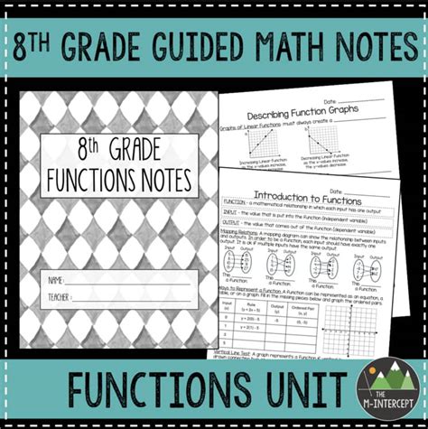 8th Grade Math Guided Notes Functions Unit Compare Describe And More