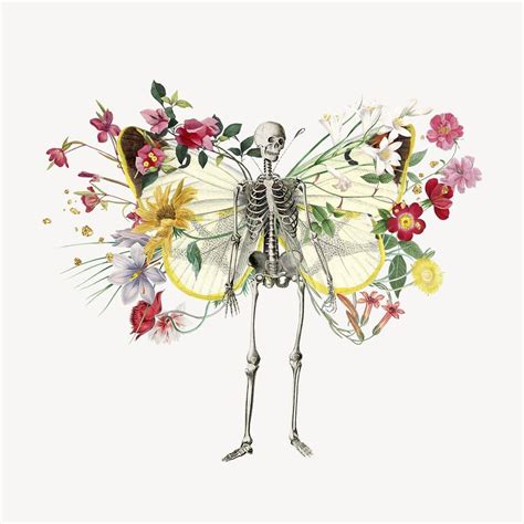 Skeleton Botanical Remix Design Element Free Photo Rawpixel