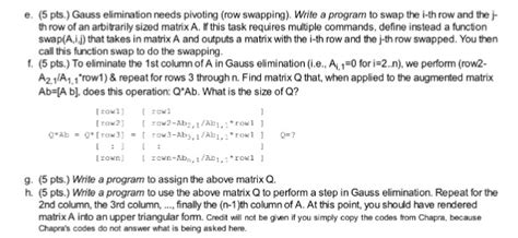 Solved Gauss Elimination Needs Pivoting Row Swapping