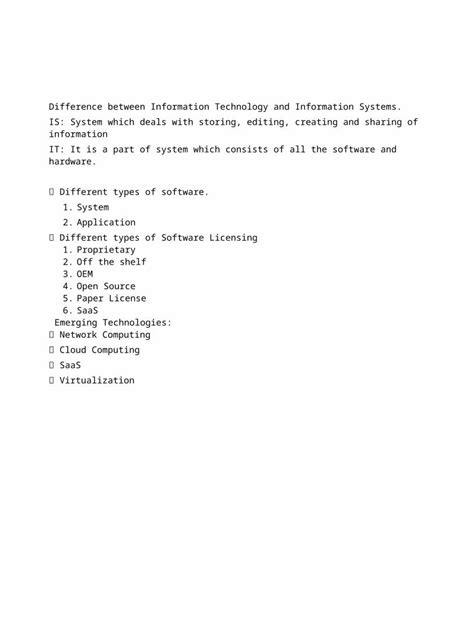 Docx Difference Between Information Technology And Information