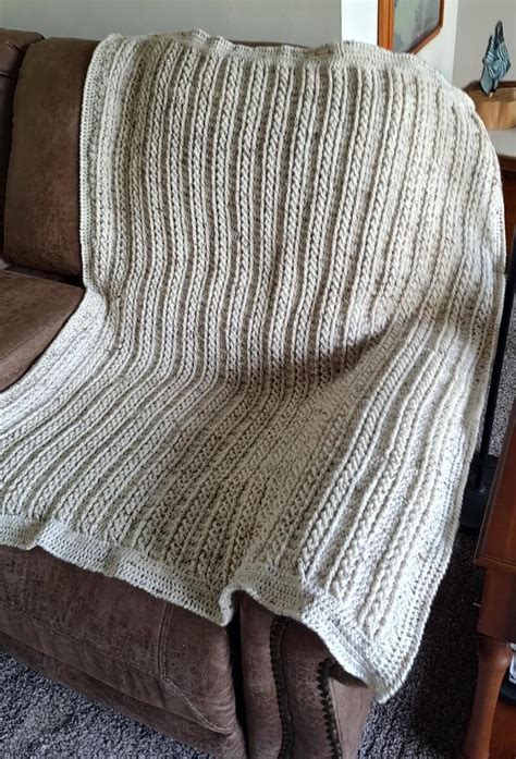 Warm Crochet Lap Ghan Afghan In Off White Etsy