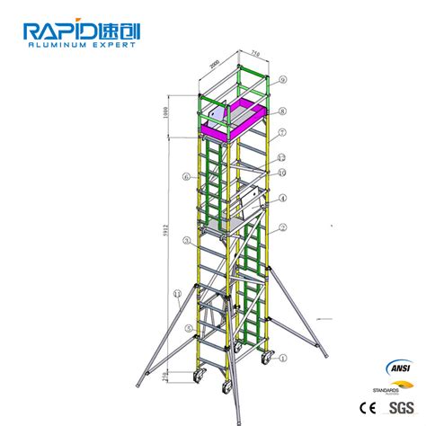 Aluminum Transmission Scaffold Working Communication Scaffolding Power Mobile Tower China